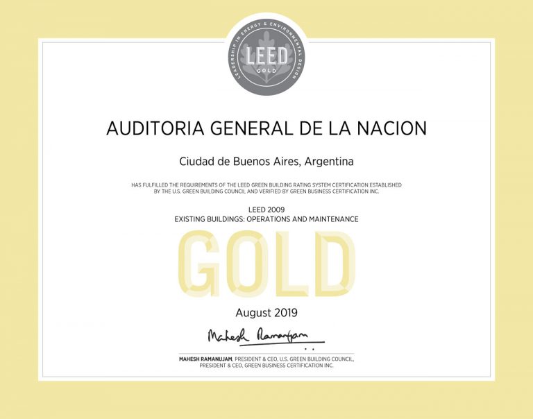 Certificacion LEED GOLD – Arquitectos Dujovne-Hirsch